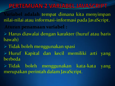 Pertemuan 2 (variabel, Tipe Data Dan Operator Dalam Javascript - Repository